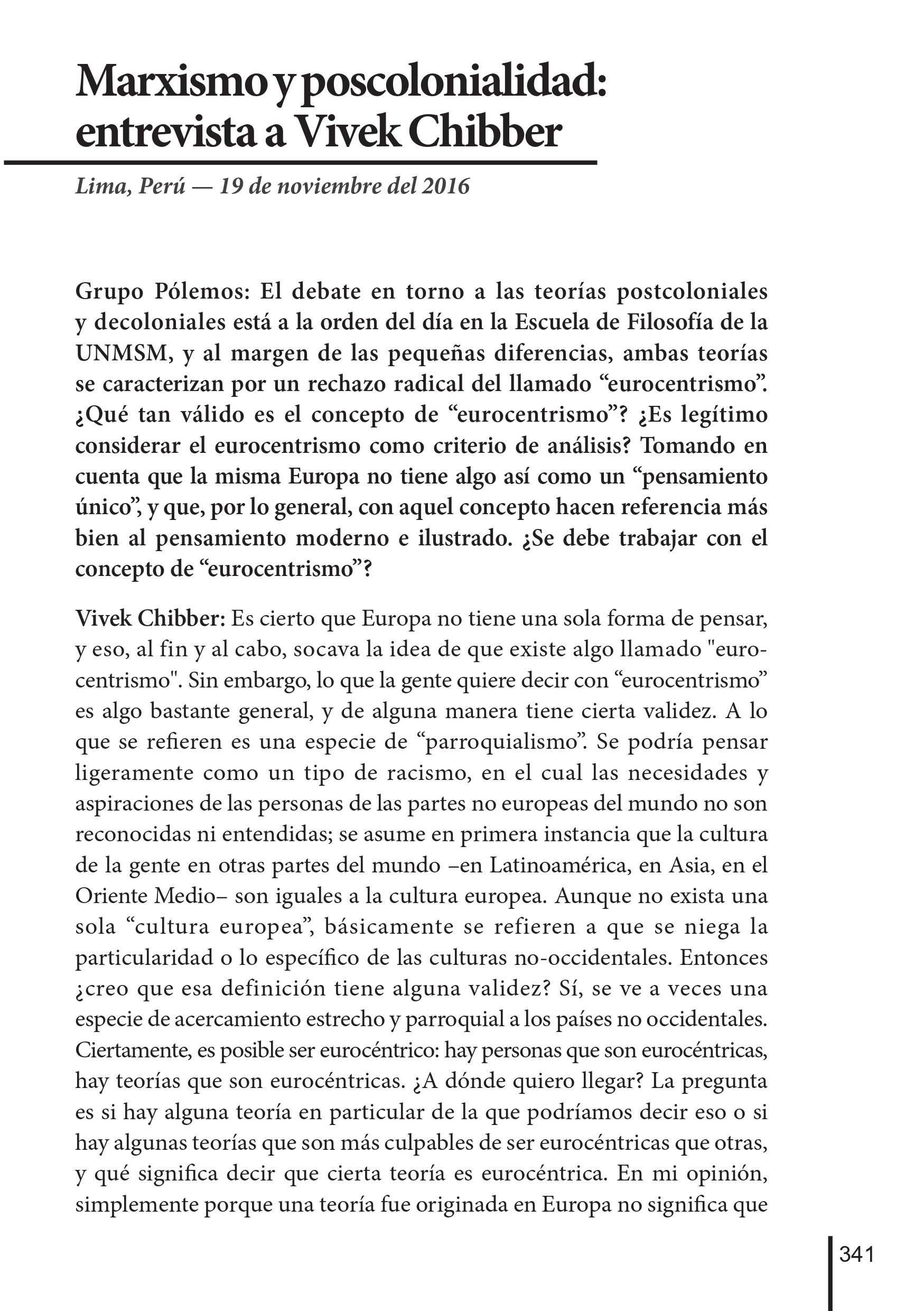 Marxismo y poscolonialidad: entrevista a Vivek Chibber | Iconoclasia ...